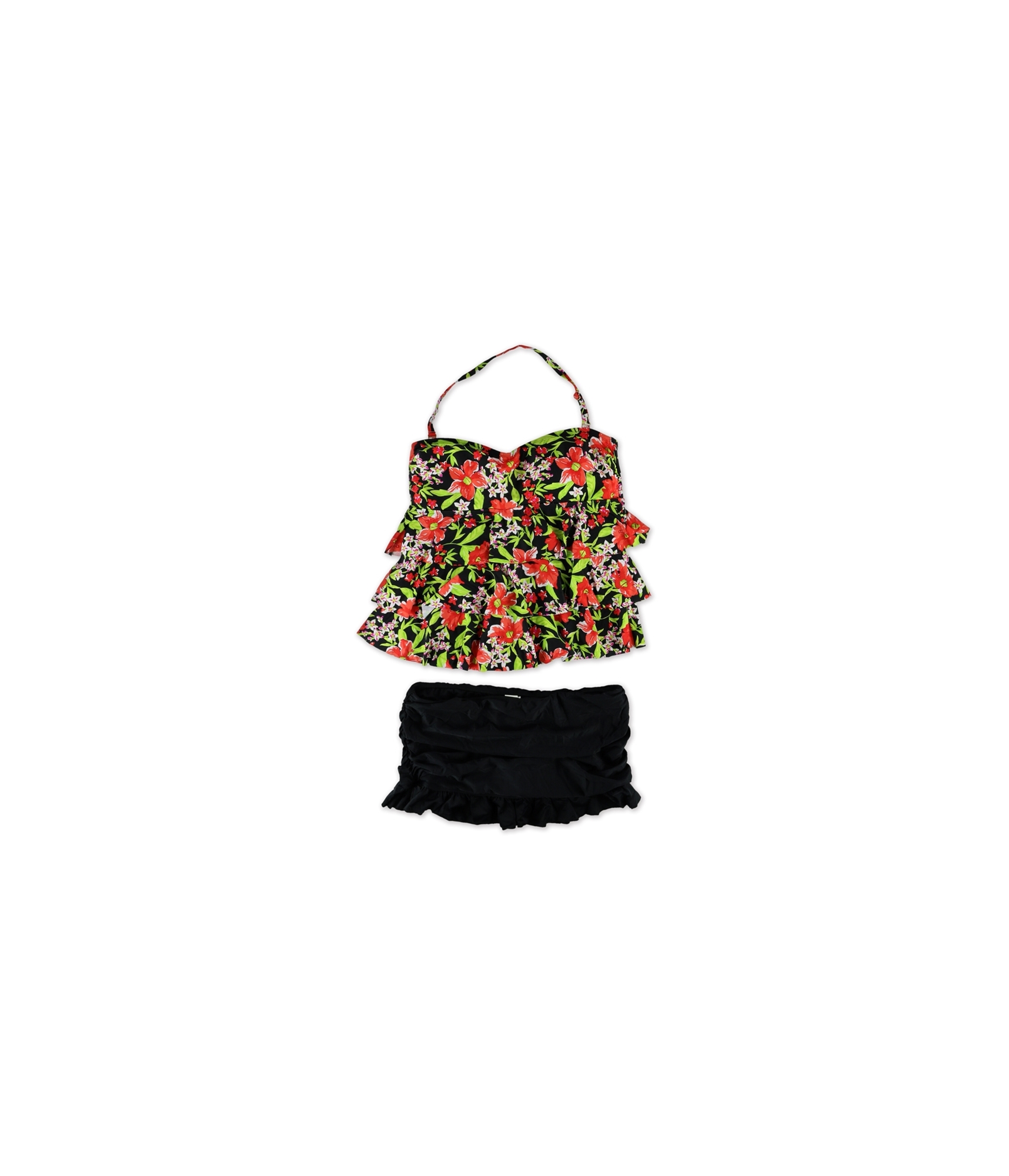 Buy A Island Escape Womens Tiered Ruffled Skirtini 2 Piece Bandini
